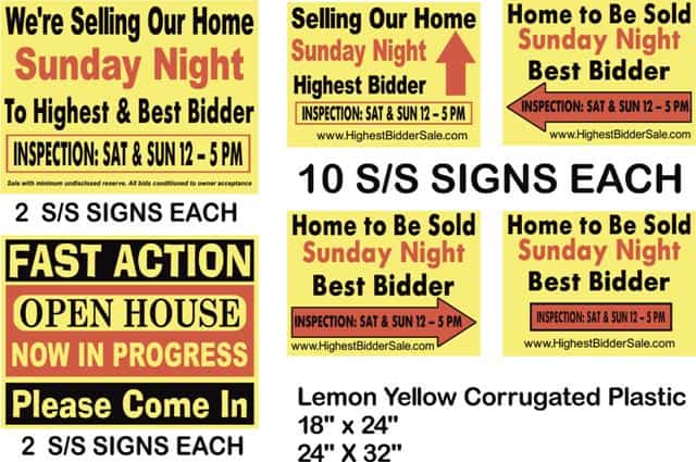Highest Bidder Sale Sign Questions - CashFlowDepot